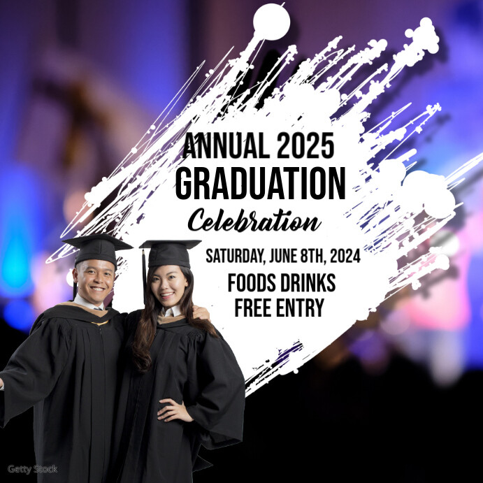 Black Joyful Graduation Flyer Instagram Post Template | PosterMyWall