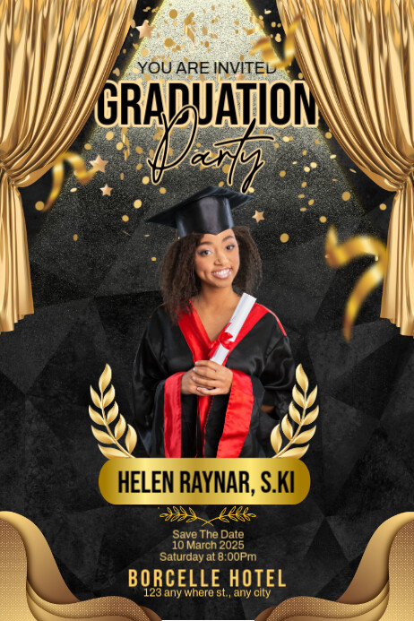 Copy of Black Joyful Graduation Party 2025 Poster | PosterMyWall