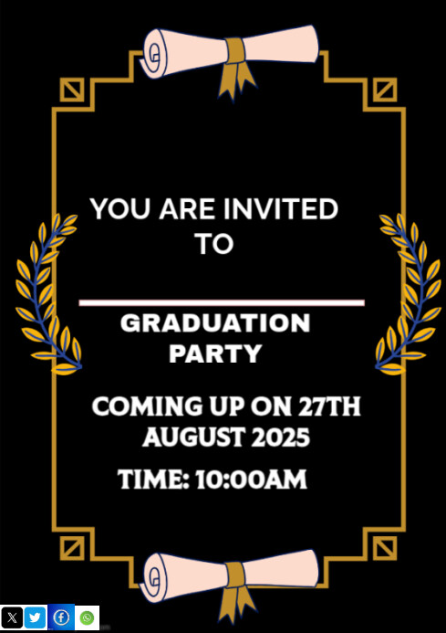 Copy of Black Joyful Graduation Party A4 | PosterMyWall