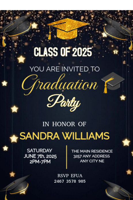 Copy of Black Joyful Graduation Party Announcement Poster | PosterMyWall