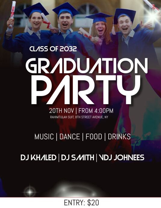 Black Joyful Graduation Party Flyer (us Lette Template | PosterMyWall