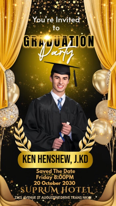 Copy of Black Joyful Graduation Party Poster Design Instagram Story ...