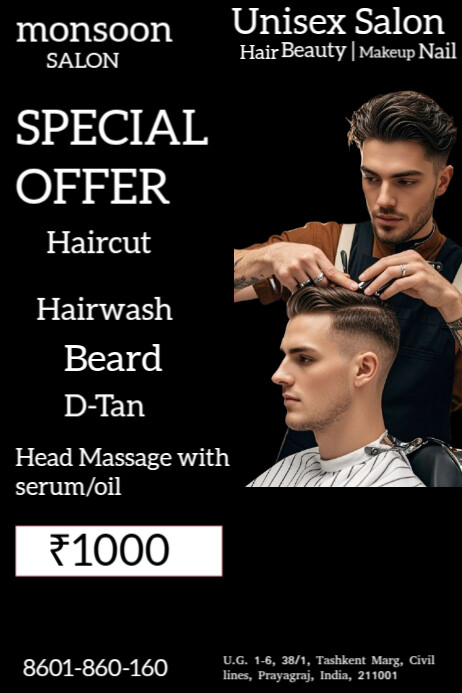 Plantilla de Black Joyful Hair Cut Poster | PosterMyWall