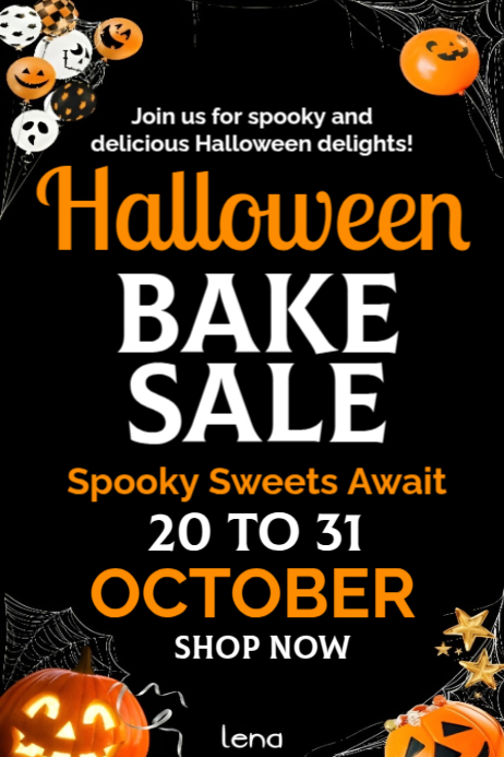 Black Joyful Halloween Bake Sale Poster Template | PosterMyWall