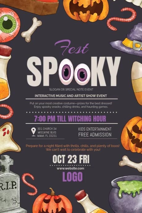 Black Joyful Halloween Candy Drive Poster Template | PosterMyWall