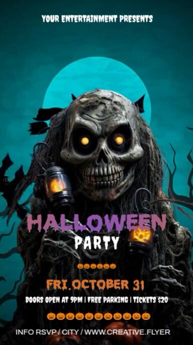 Black Joyful Halloween Party Digital Display (9:16) Template | PosterMyWall