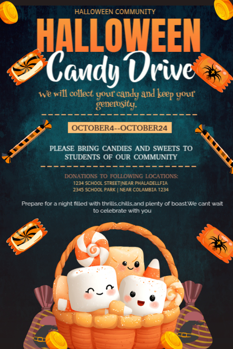 Black Joyful Halloween Poster Template | PosterMyWall