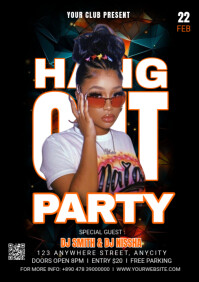 Typographic Hangout Party A1 Template | PosterMyWall