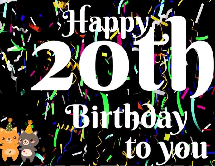 Black Joyful Happy 20 Birthday Flyer (us Letter) Template | PosterMyWall