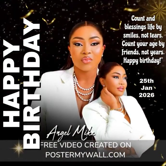 Black Joyful Happy Birthday Celebration Instagram Post Template ...