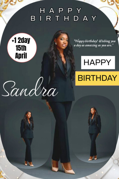 Black Joyful Happy Birthday Celebration Poster Template | PosterMyWall