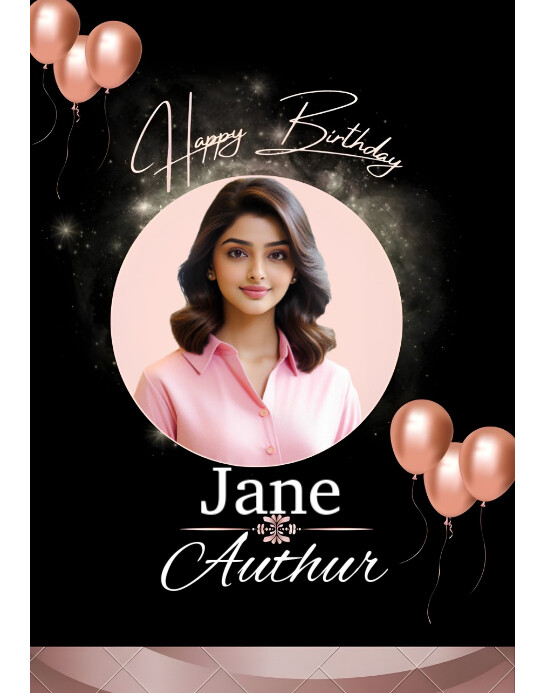 Black Joyful Happy Birthday Flyer (us Letter) Template | PosterMyWall