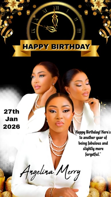 Black Joyful Happy Birthday Instagram Reel Template | PosterMyWall