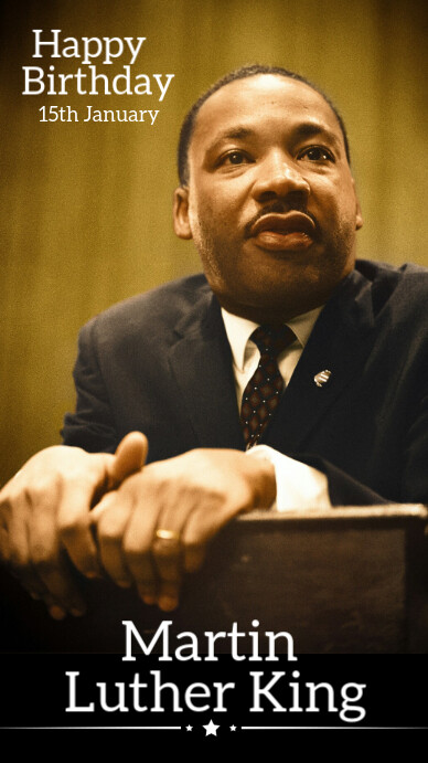 Black Joyful Happy Birthday Martin Luther King Instagram Story Template ...