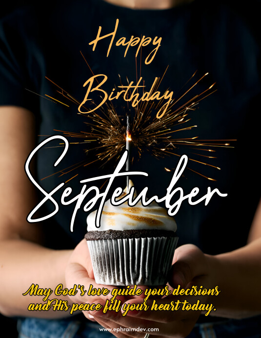 Plantilla de Black Joyful Happy Birthday September Flyer ( | PosterMyWall