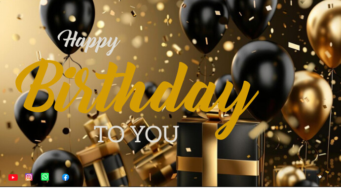 Black Joyful Happy Birthday Youtube Thumbnai Template | PosterMyWall