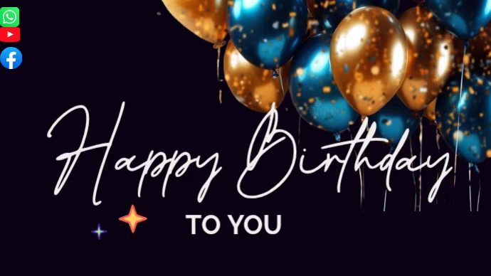 Black Joyful Happy Birthday Youtube Thumbnail Template | PosterMyWall