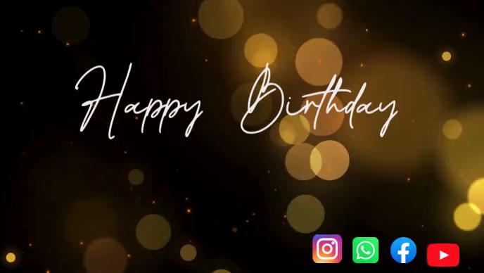 Plantilla de Black Joyful Happy Birthday Youtube Thumbnail | PosterMyWall