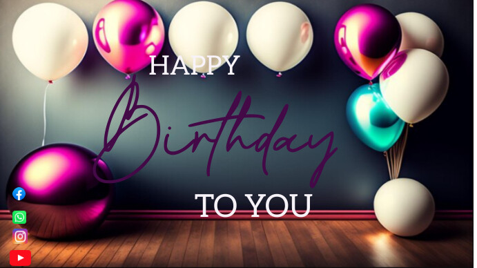 Black Joyful Happy Birthday Youtube Thumbnail Template | PosterMyWall