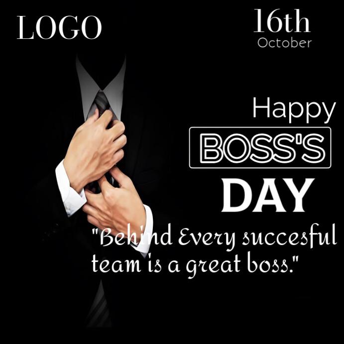 Black Joyful Happy Boss's Day Instagram Post Template | PosterMyWall