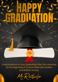 Joyful Happy Graduation A4 Template | PosterMyWall