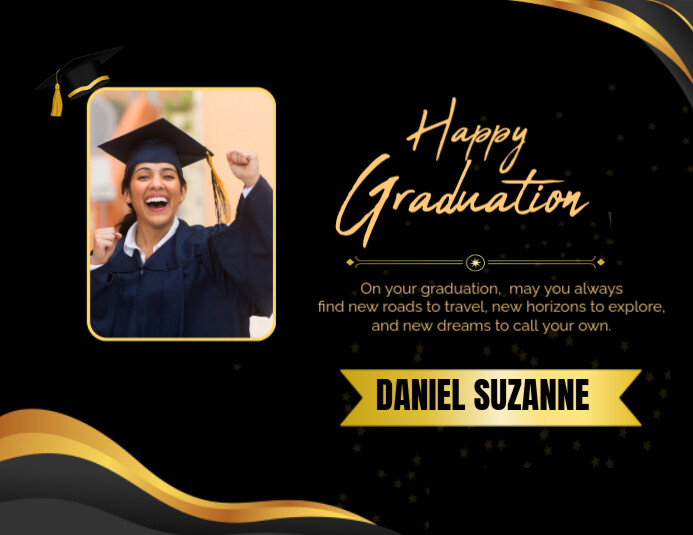 Black Joyful Happy Graduation Flyer (us Letter) Templat | PosterMyWall