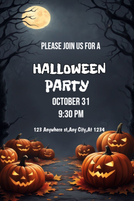 Black Joyful Happy Halloween 2025 Poster Template | PosterMyWall