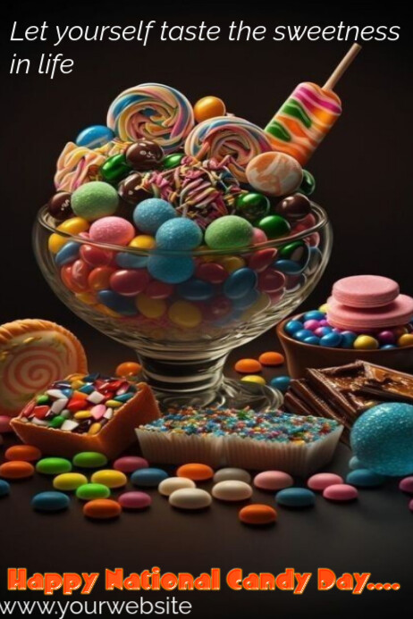 Black Joyful Happy National Candy Day Poster Templat | PosterMyWall