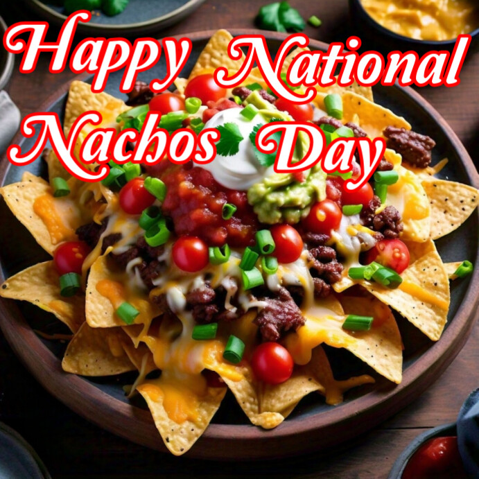 Black Joyful Happy National Nachos Day Instagram Post Template ...