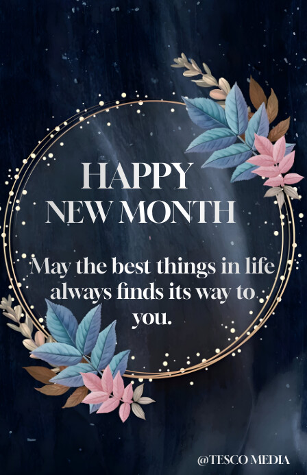 Black Joyful Happy New Month Tabloid Template | PosterMyWall