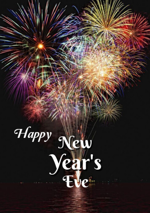 Copy of Black Joyful Happy New Year's Eve Template A4 | PosterMyWall