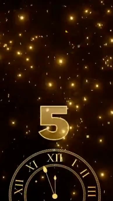 Black Joyful Happy New Year 2026 Countdown Video Template (10–1 ...