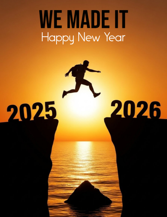 Copy of Black Joyful Happy New Year Cross Over Banner Flyer (us Letter ...