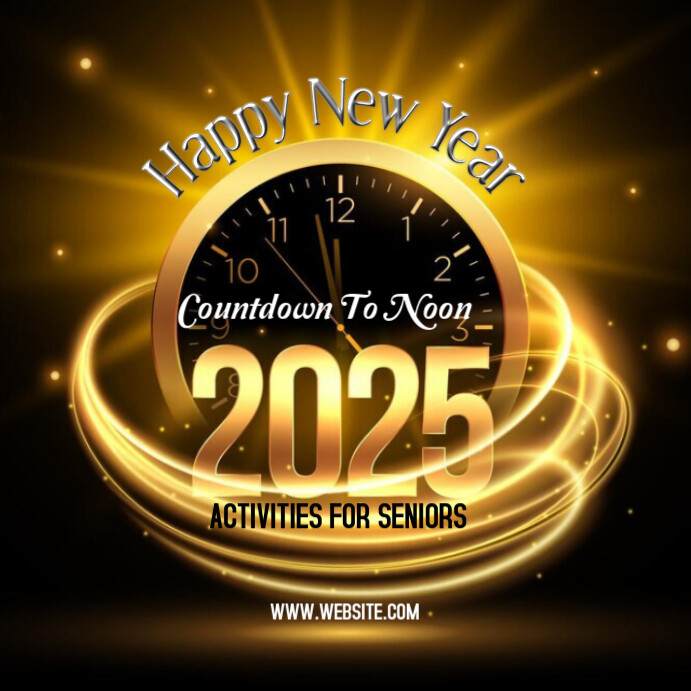 Black Joyful Happy New Year Instagram Post Template | PosterMyWall