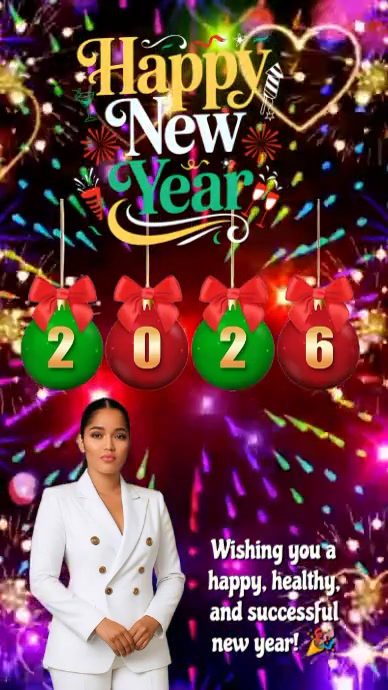 Plantilla de Black Joyful Happy New Year Instagram Reel | PosterMyWall