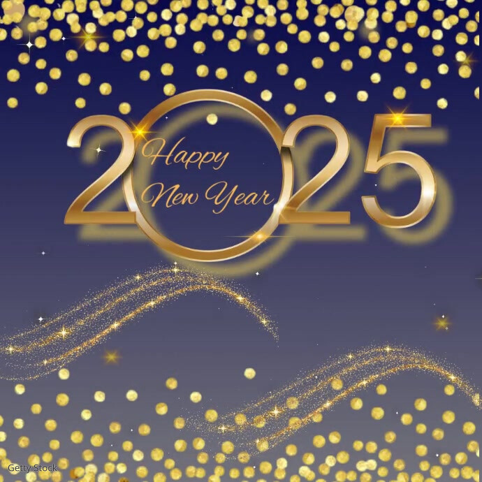 Black Joyful Happy New Year Square (1:1) Template | PosterMyWall