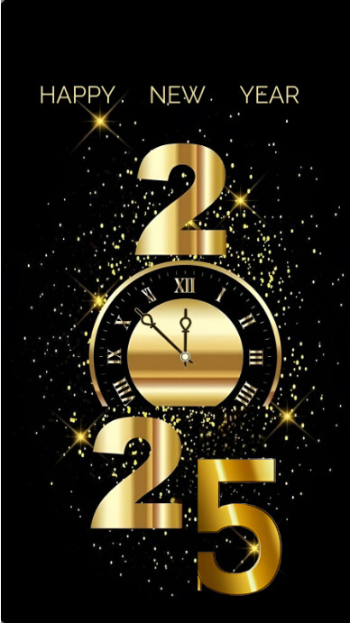 Black Joyful Happy New Year Whatsapp Status Template | PosterMyWall