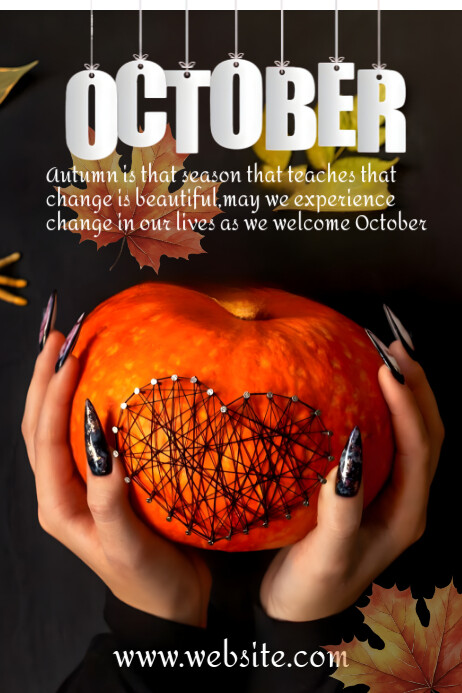 Black Joyful Happy October Poster Template | PosterMyWall