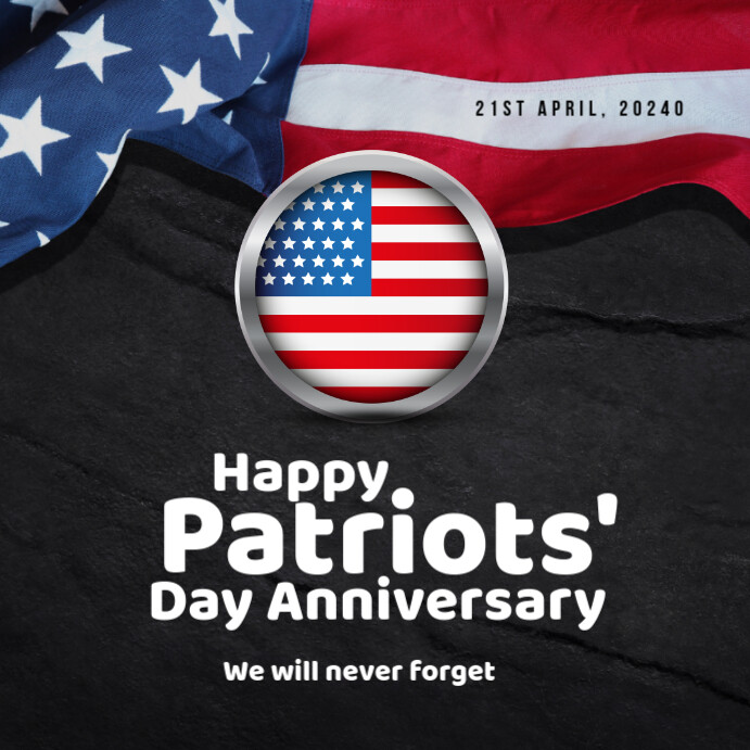 Black Joyful Happy Patriots' Day Instagram Post Template | PosterMyWall