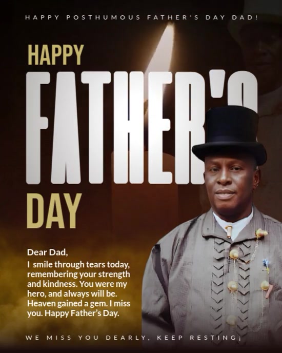 Black Joyful Happy Posthumous Father's Day Video Template Instagram ...