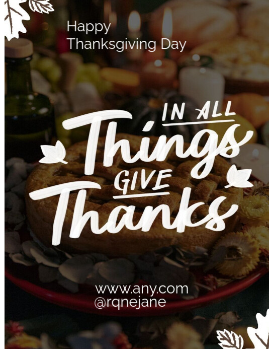 Black Joyful Happy Thanksgiving Day A4 Poster Flyer (us Letter) Modelo ...