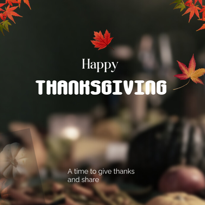 Plantilla de Black Joyful Happy Thanksgiving Day Instagram Post ...