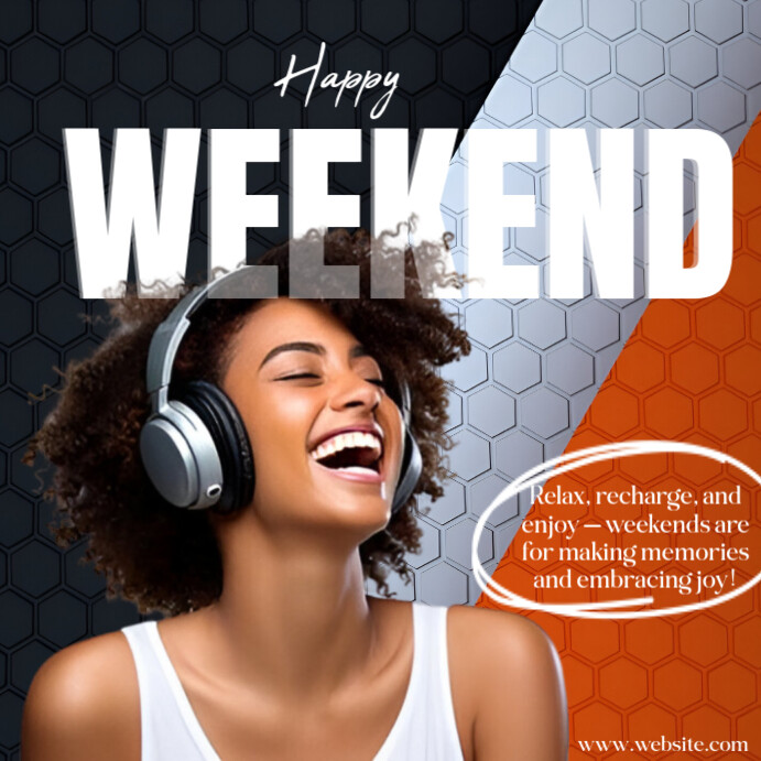 Black Joyful Happy Weekend Tgif Flyer Instagram Post Template ...