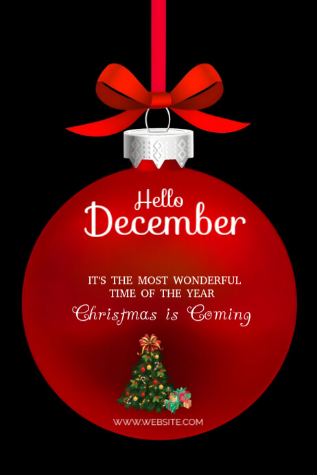 Black Joyful Hello December Greetings Poster Template | PosterMyWall