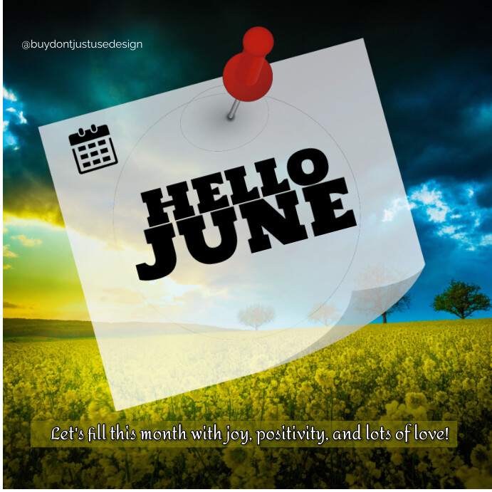 Plantilla de Black Joyful Hello June Instagram Post | PosterMyWall