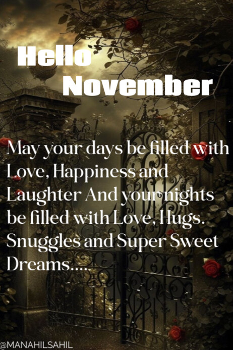 Black Joyful Hello November Poster Template | PosterMyWall