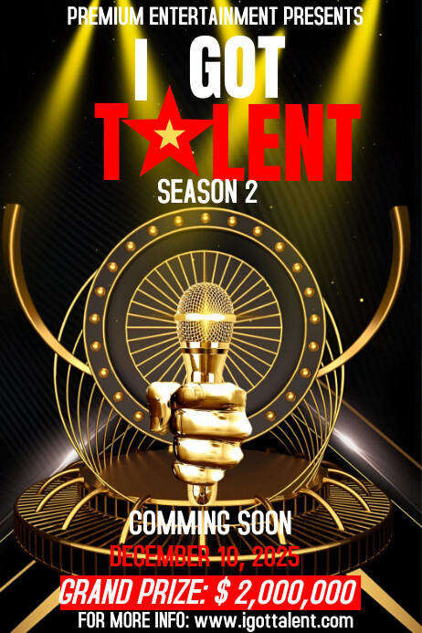 Copy of Black Joyful I Got Talent Design Flyer Poster | PosterMyWall