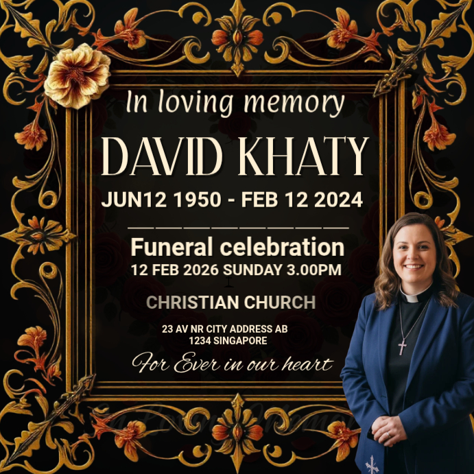 Black Joyful In Loving Memory Instagram Post Template | PosterMyWall