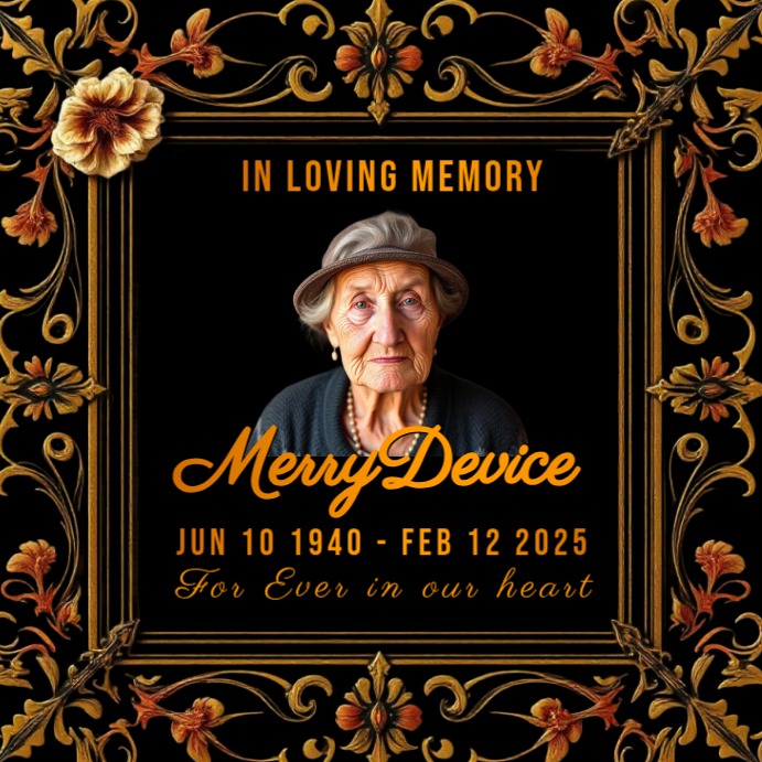 Black Joyful In Loving Memory Instagram Post Templat | PosterMyWall