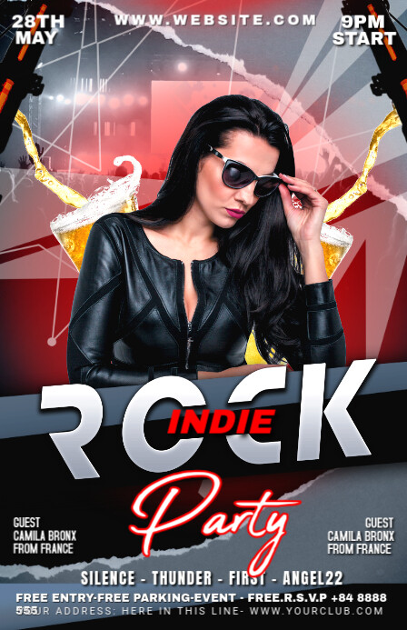 Black Joyful Indie Roc Party Flyer Tabloid Template | PosterMyWall